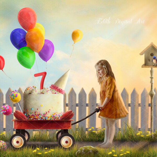 Kids Birthday Digital Backdrop - Etsy
