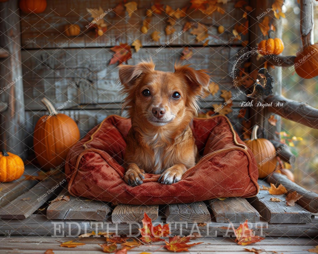 Pet Portrait Digital Background Photography, Autumn, Fall Scene ...