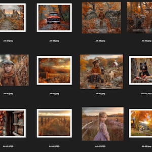 Autumn Digital Backdrops, Fall Digital Backgrounds Photography, 80 Photo Bundle, Barn, Farm Road ...