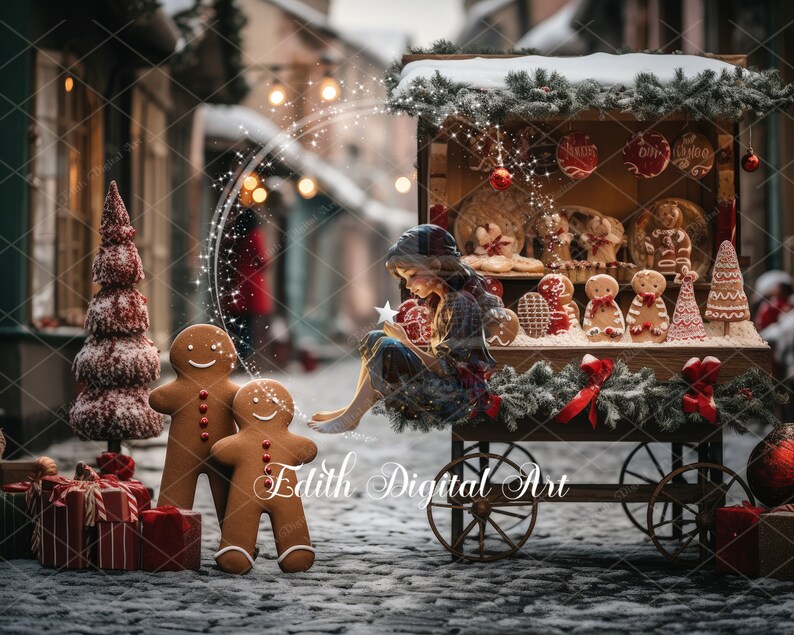 5 Christmas Gingerbread Backgrounds Photography, Christmas Digital ...