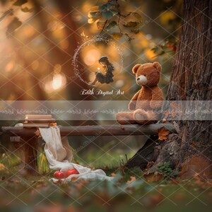 Fantasy Children Portrait, Teddy Bear Digital Backdrop for Photography ...
