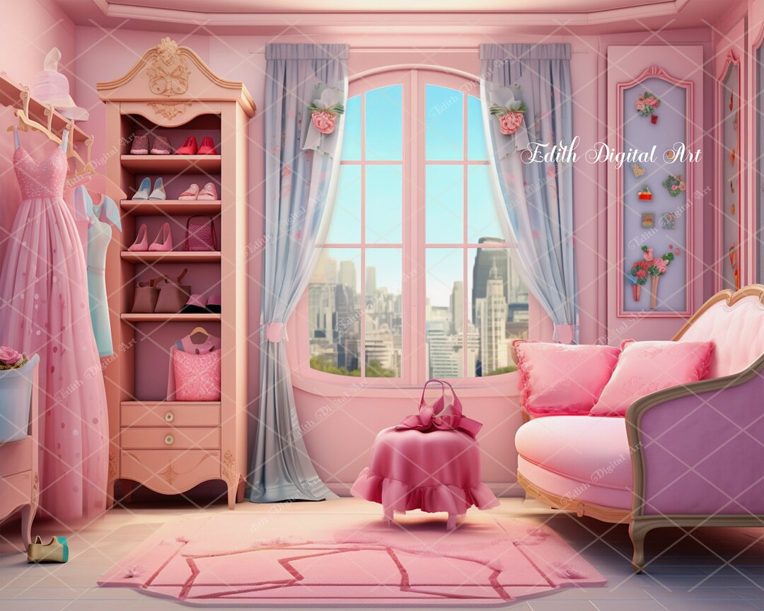Pink Doll Background Enchanted Doll Backdrop, Dolly Bed Room ...
