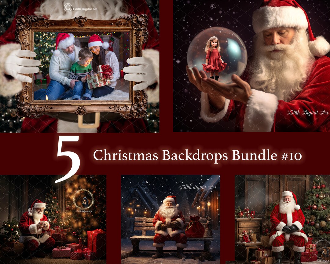 5 Christmas Digital Backgrounds Photography, Christmas Digital ...
