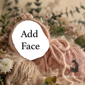 Newborn Digital Backdrops Photography, Face Insert Baby Digital ...