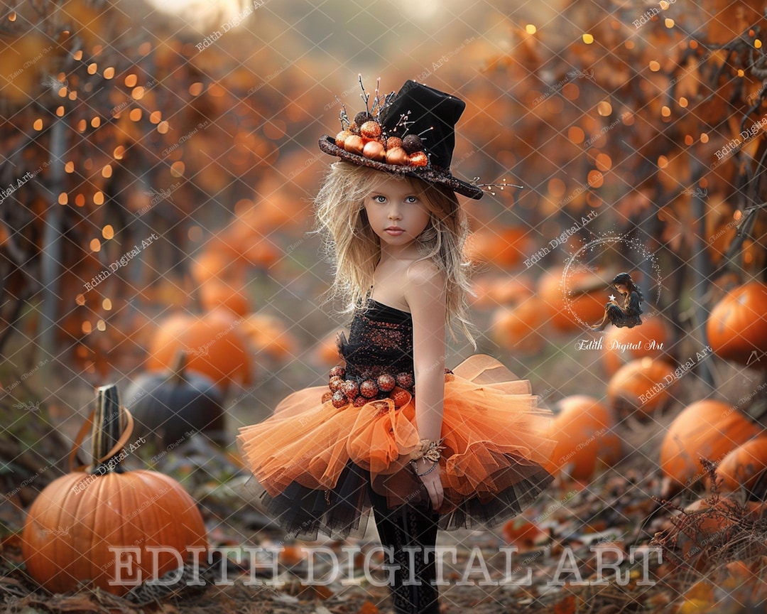 Pumpkin Patch Digital Backdrop Photography, Fall Digital Background ...