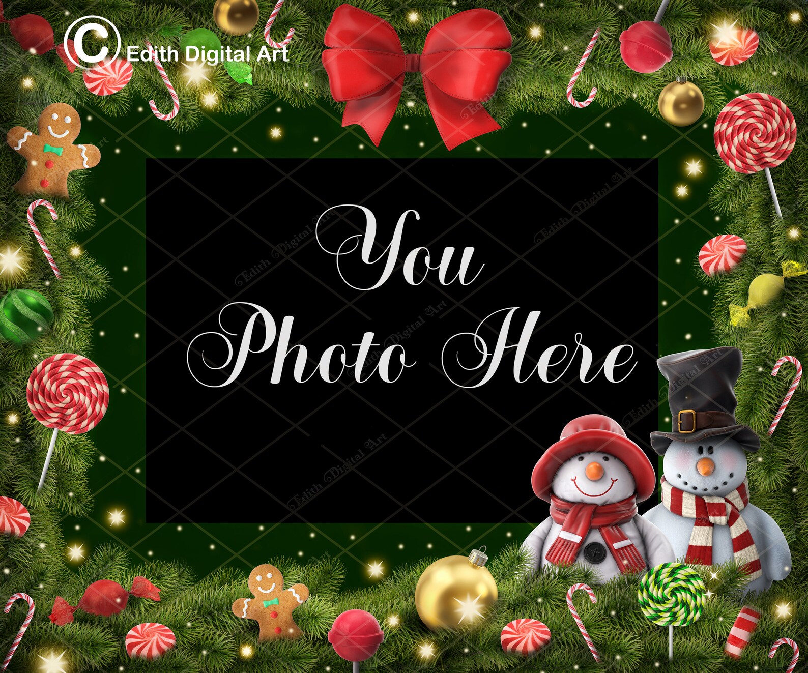 Christmas Frame Photography Christmas Digital Backdrop - Etsy