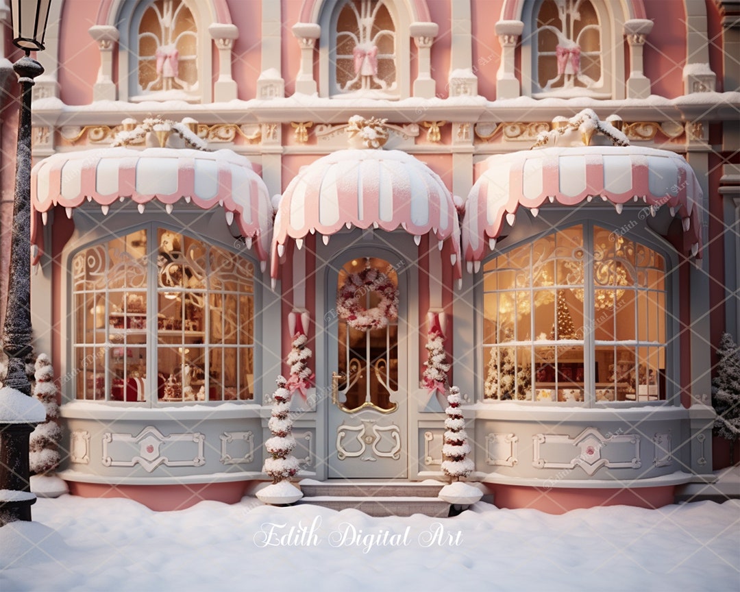 Christmas Store Front Digital Backdrop Digital Background - Etsy