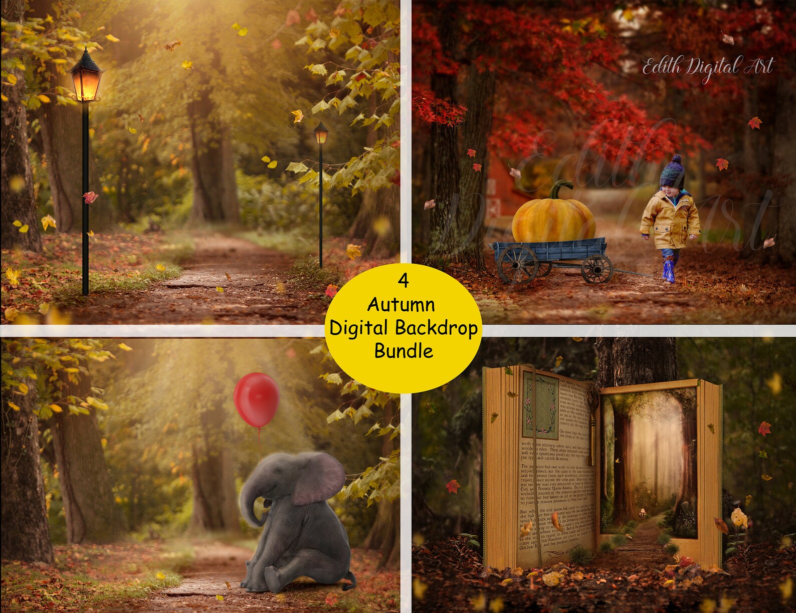 Fall Digital Backdrop Autumn Background Digital Photography | Etsy