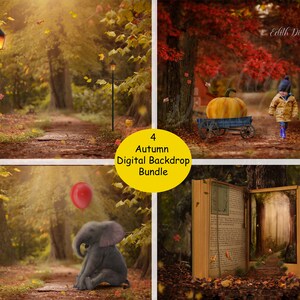 Fall Digital Backdrop, Autumn Background Digital Photography, Toddler ...