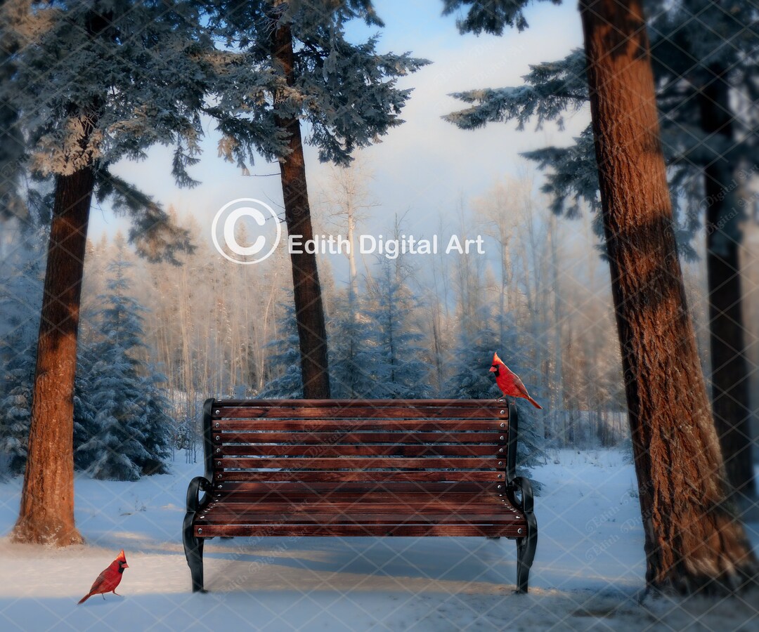 Winter Digital Backdrop Background Holiday Christmas Chair at - Etsy