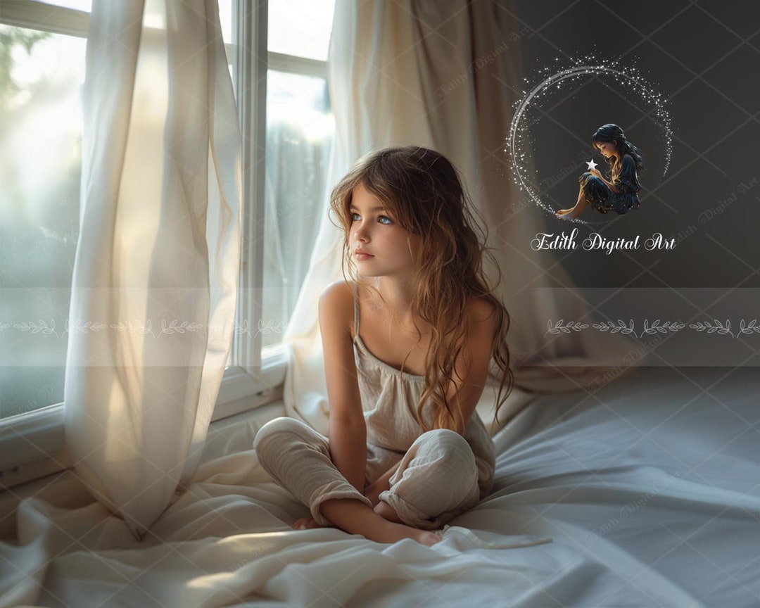 Window Digital Backdrop Photography Composites, White Curtains, Room ...