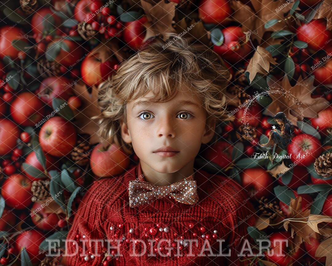 Autumn Digital Backdrop Photography, Fall Digital Background, Apple ...