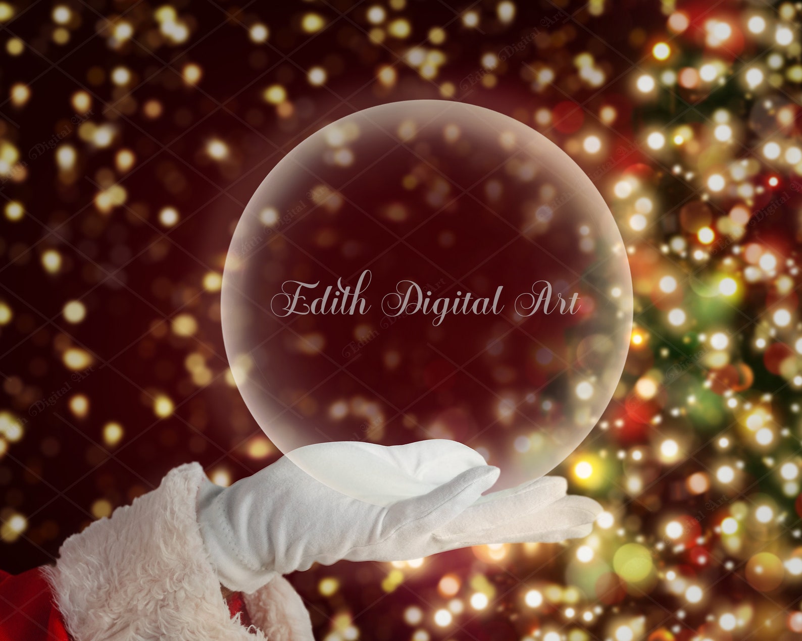 Christmas Snow Globe Background Composite, Fantasy Holidays Digital ...
