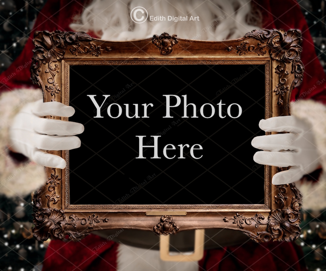 Christmas Digital Backdrop Background Photography, Santa Holding a ...