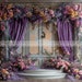 Purple Stage Digital Backdrop, Floral Stand Background for Maternity ...