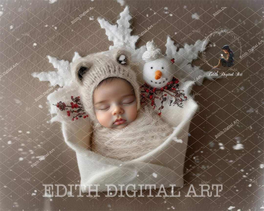 Christmas Newborn Digital Background, Newborn Face Insert, Newborn ...