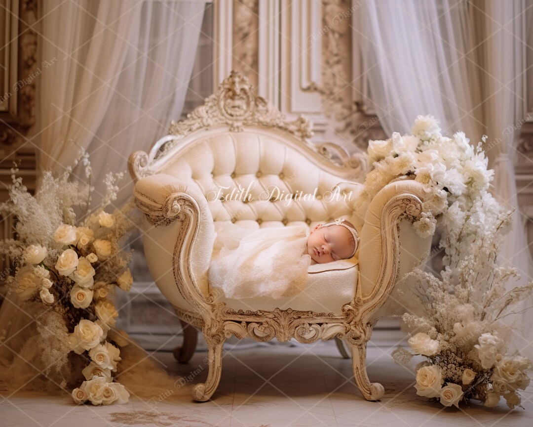 Newborn Digital Backdrop Chair Photography, Toddler Girl Background ...