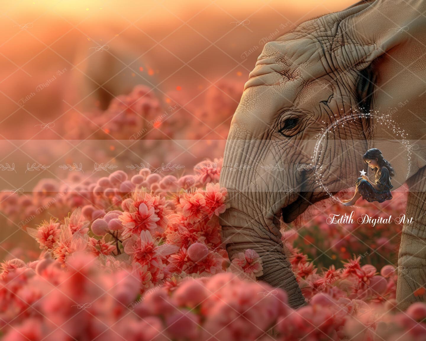 Elephant Digital Backdrop for Photography, Elephant Backdrop Composite ...