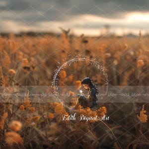 Autumn Field Digital Backdrop Photography, Fall Harvest, Sunset ...