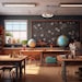 Back to School Digital Backdrop, Chalkboard Overlay, School Classroom ...