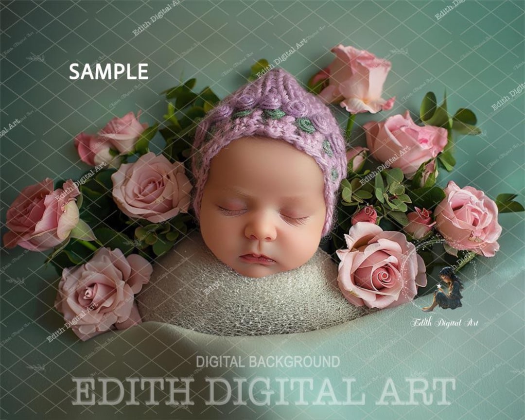 Newborn Digital Backdrop Photography, Newborn Face Insert, Baby Under ...