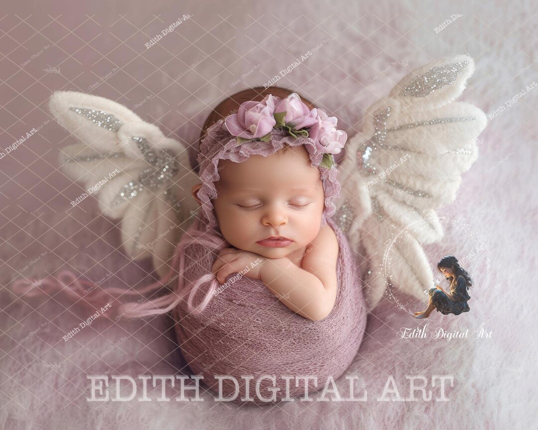 Newborn Digital Backdrop Face Insert, Baby Girl Digital Background ...