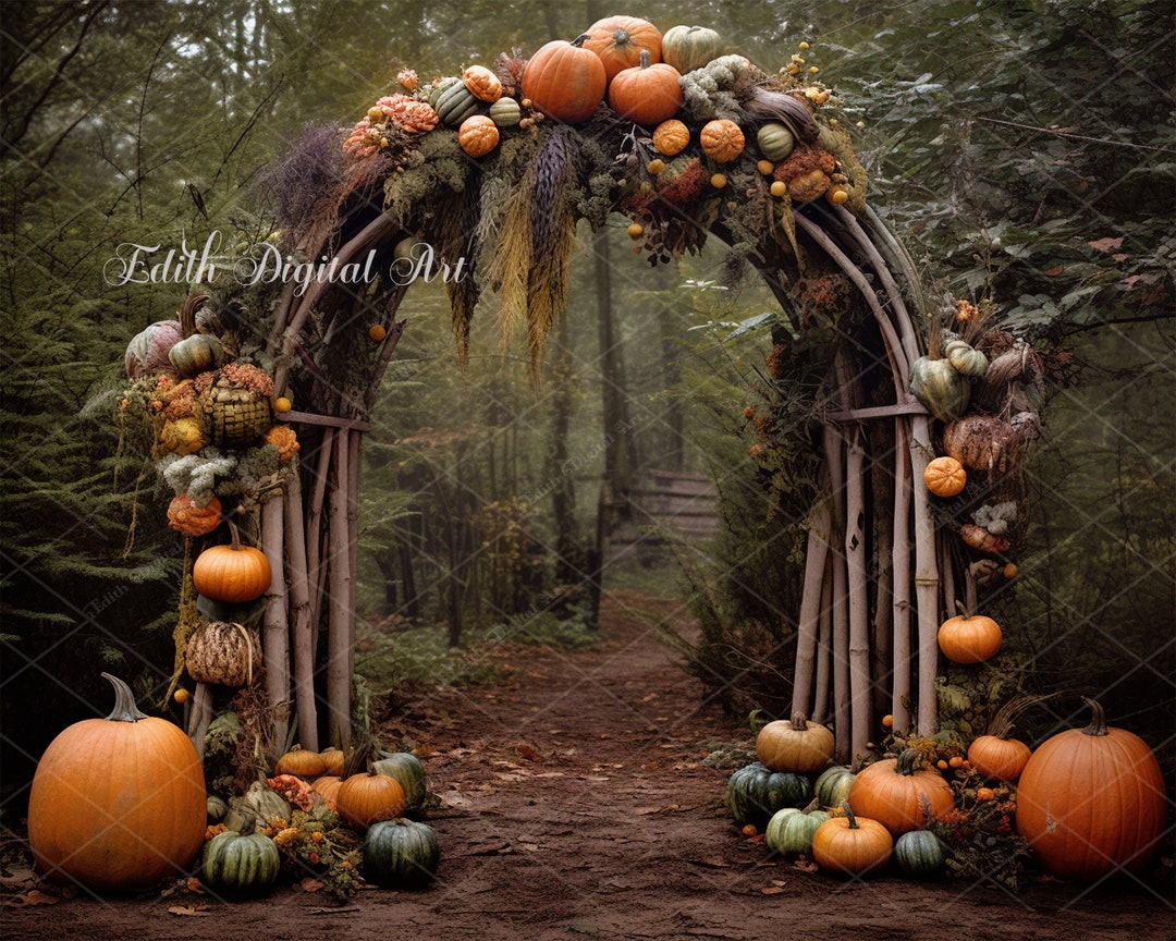 Fall Digital Backdrop, Fall Landscape Backdrop Photography Composite ...