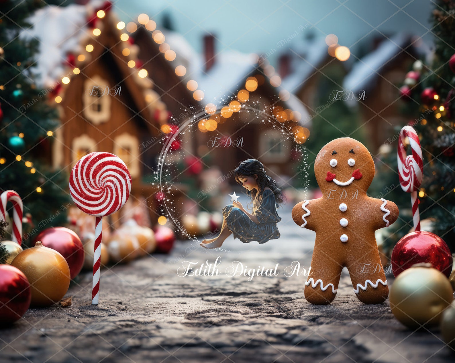 5 Christmas Gingerbread Backgrounds Photography, Christmas Digital ...