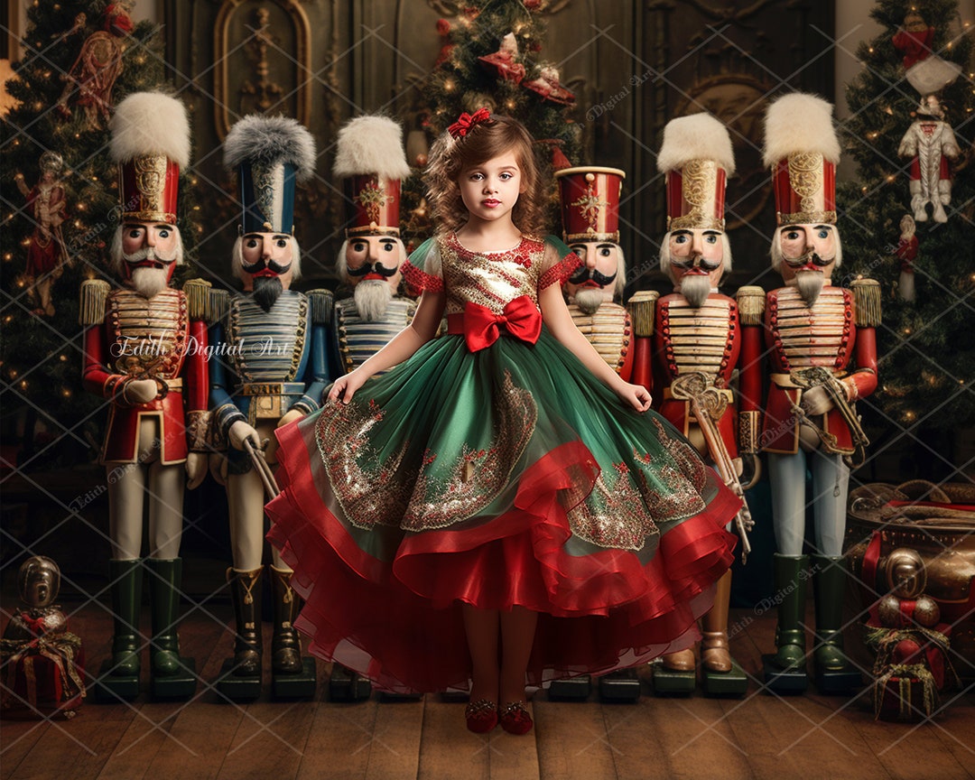 Nutcracker Backdrop Photography, Christmas Digital Backdrop, Christmas ...