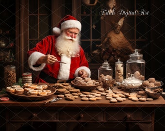 Traditional Christmas Digital Backdrop Christmas Kitchen - Etsy