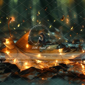 Fall Backdrop Digital Background Photography, Fantasy Autumn Leaf ...