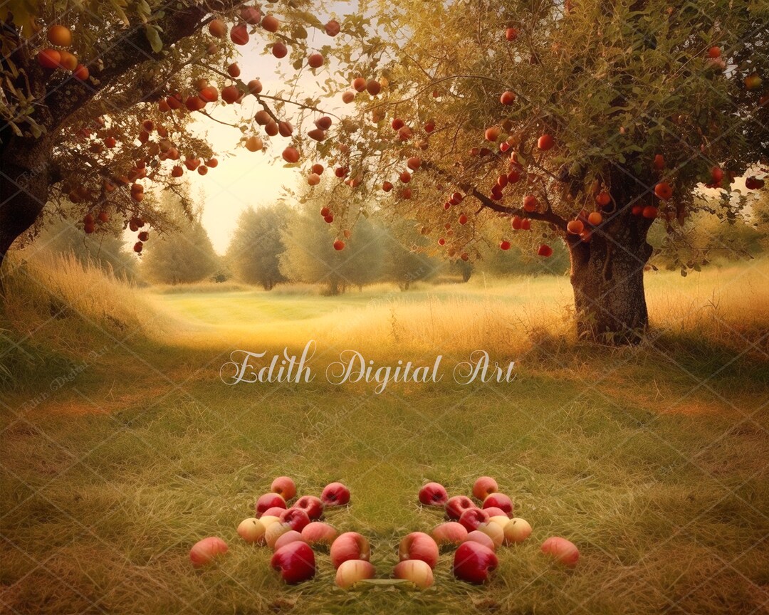 Apple Farm Tree Backdrop, Nature Field Background Photography, Summer ...