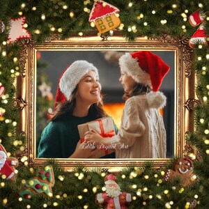 Christmas Digital Frame Photography, Christmas Digital Backdrop ...
