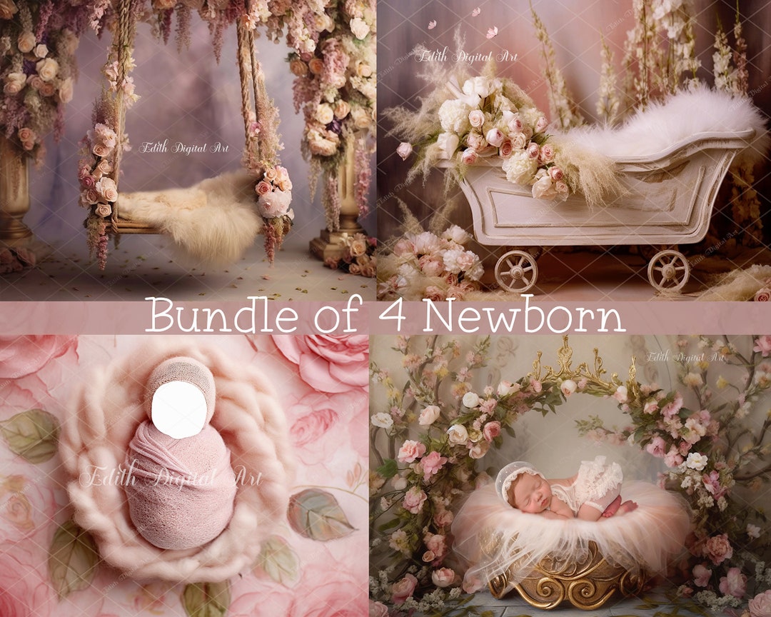 Newborn Digital Backdrop, Newborn Digital Background, Newborn Floral ...