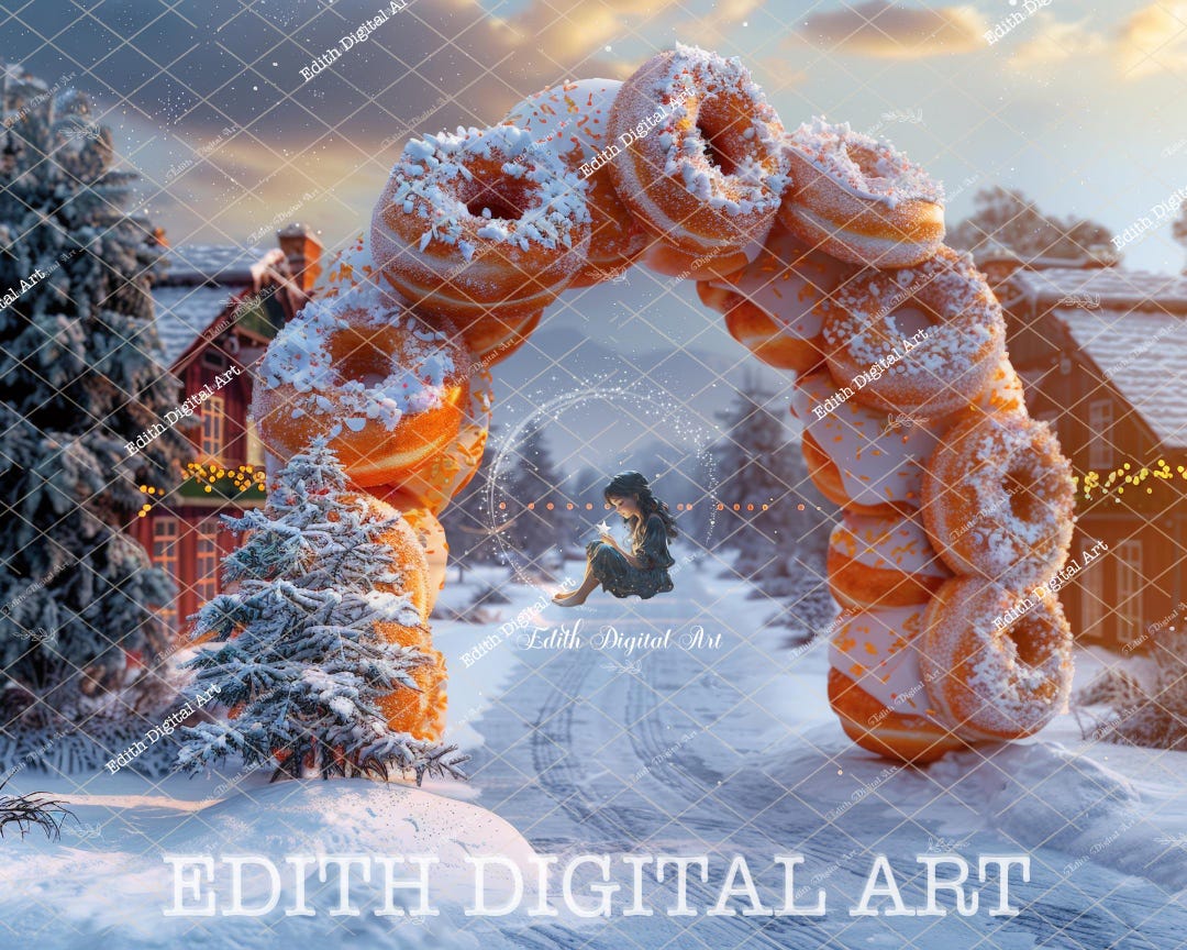 Fun Christmas Arch Digital Backdrop, Candyland Archway, Christmas ...