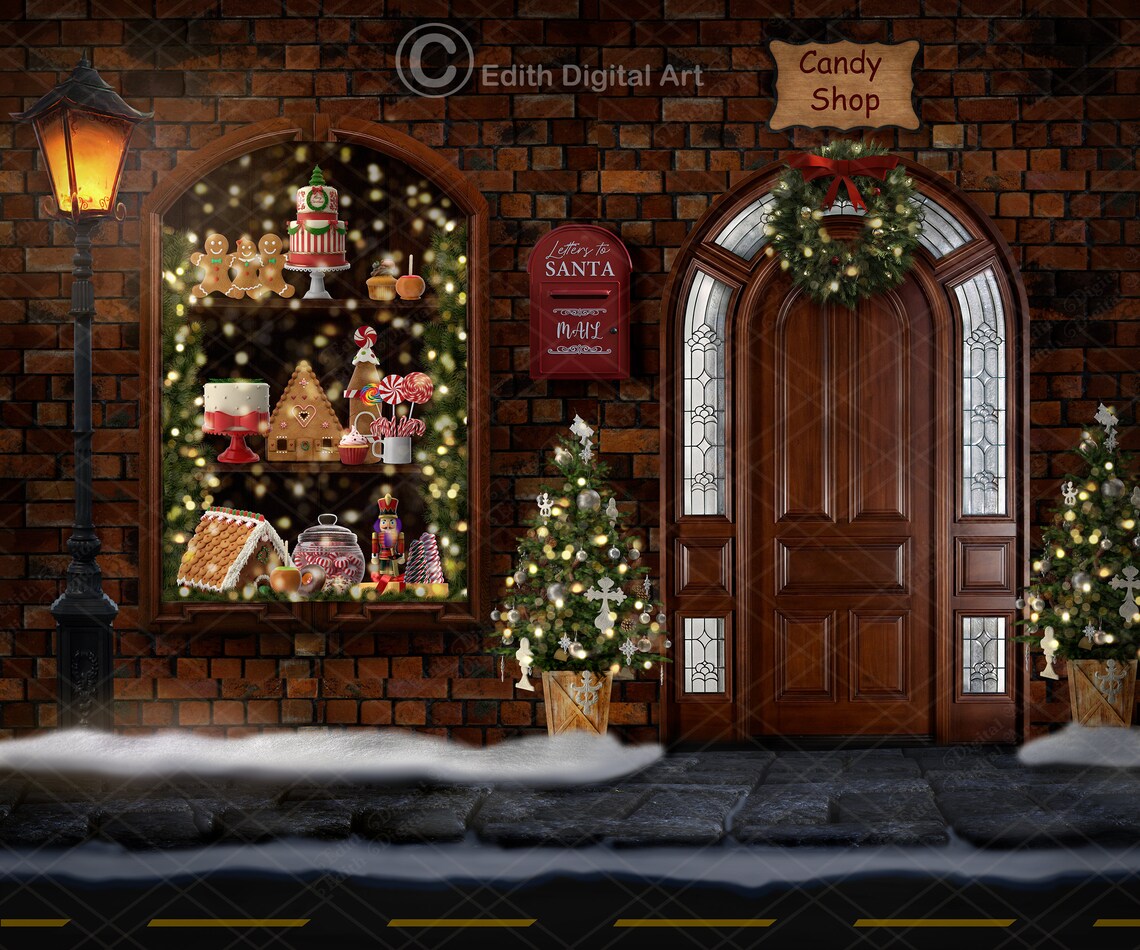 Christmas Digital Backdrop Background Holiday Christmas | Etsy