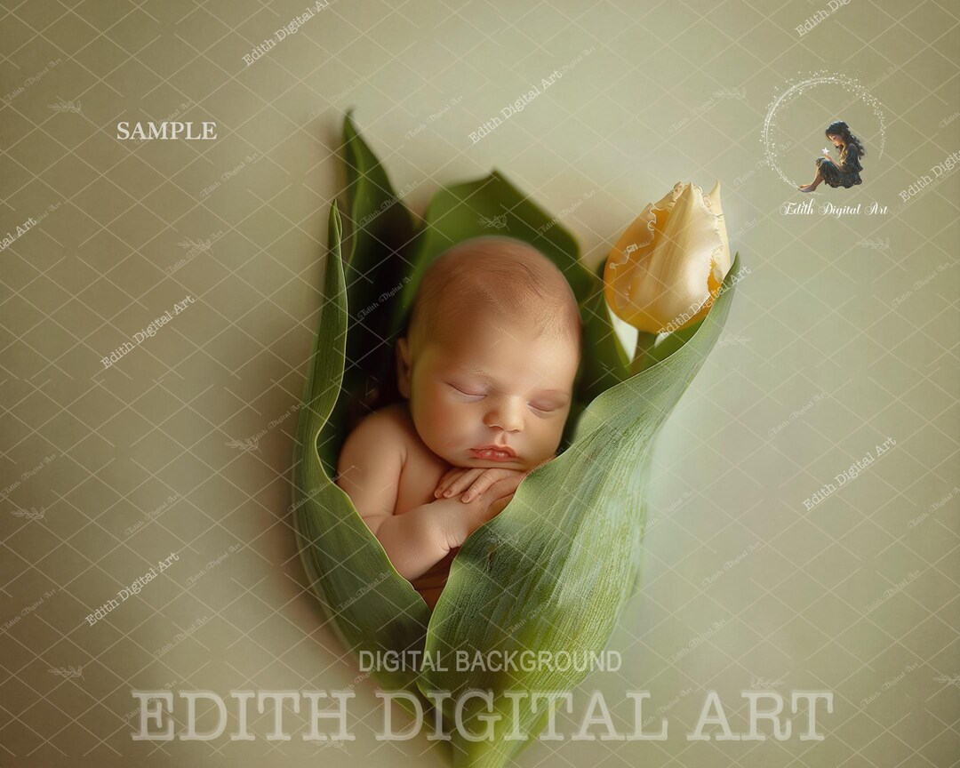 Newborn Digital Background Photography, Spring Flower Composite, Easter ...