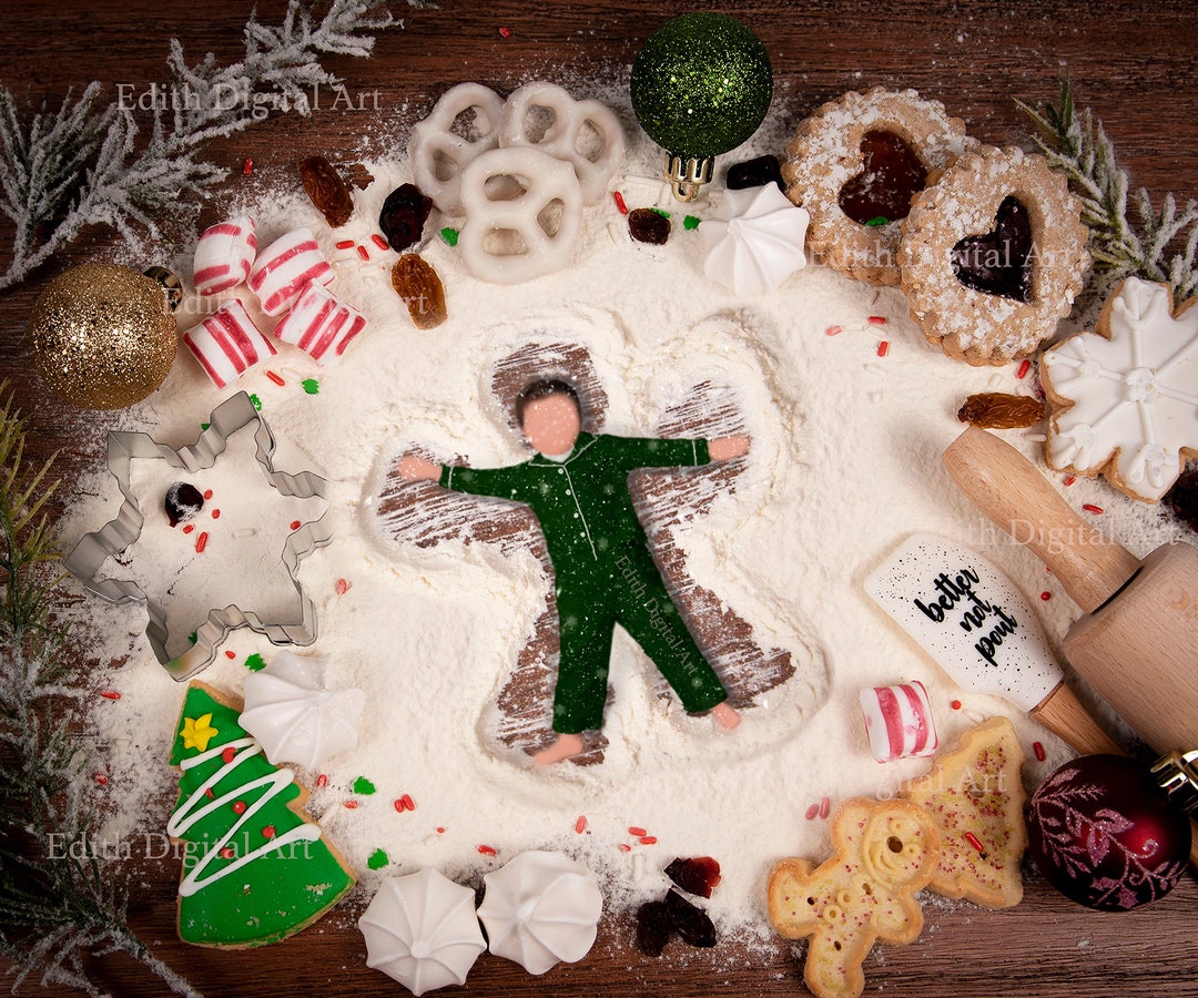 Christmas Baking Flour Angels Digital Backdrop Photography for Kids ...