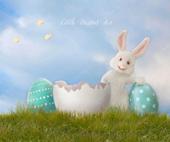 Easter Digital Backdrop Easter Rabbit Photography Background - Etsy