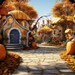 Fantasy Autumn Village Digital Backdrop Fairytale Digital - Etsy