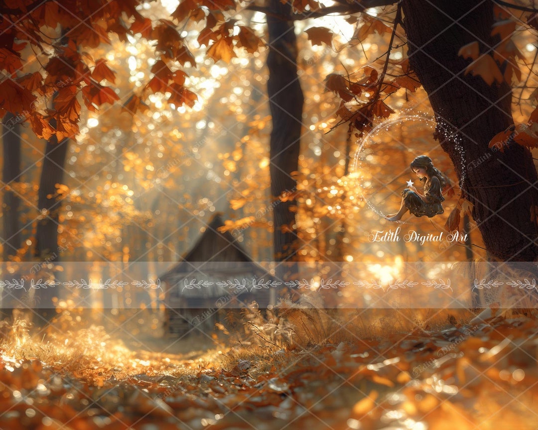 Fall Digital Backdrop for Photography Composite, Farm Road at Autumn ...