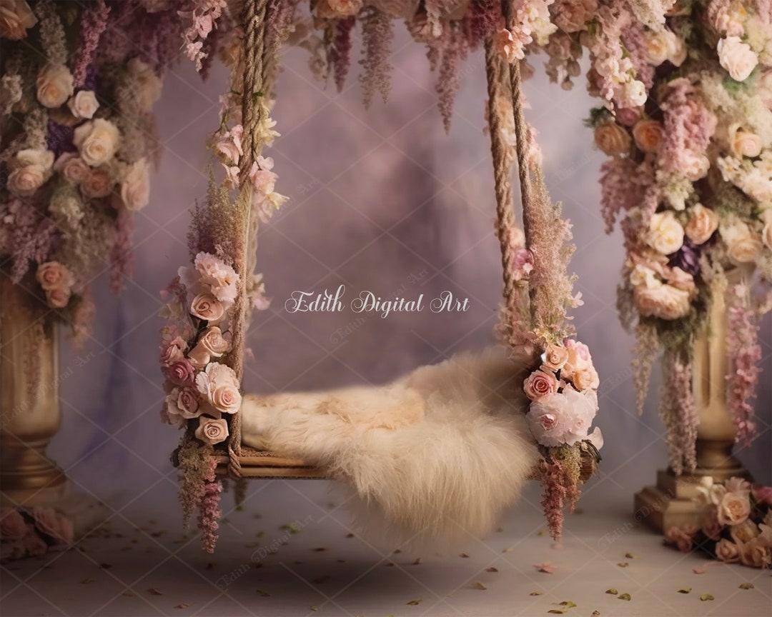 Newborn Backdrop Swing, Floral Maternity Portrait, Baby Girl Floral ...