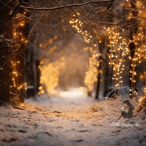 Christmas Backdrop Digital Background Photography, Enchanted and ...
