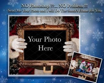 Santa Holding a Frame Photography Christmas Digital Backdrop | Etsy