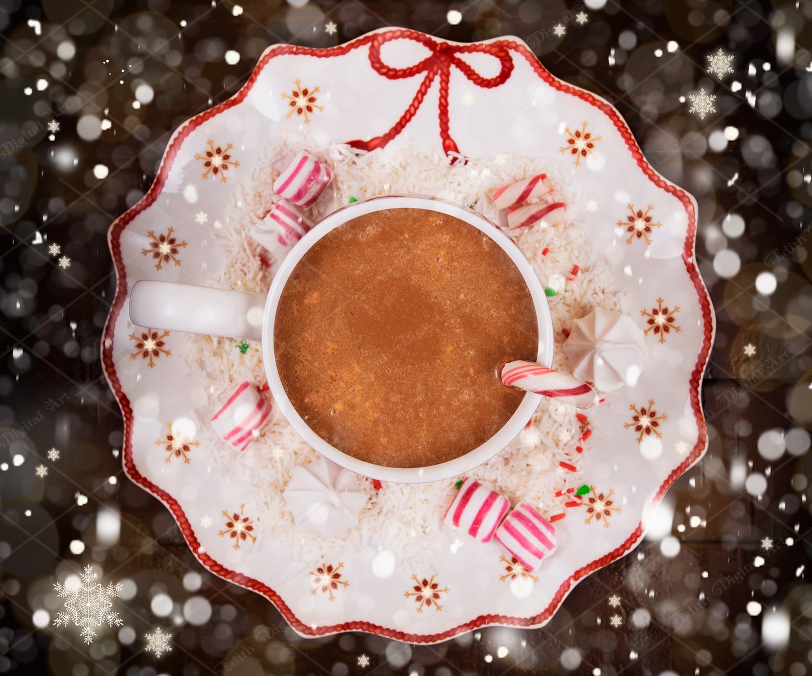 Hot Cocoa Digital Backdrop Newborn Photography. Baby Christmas | Etsy