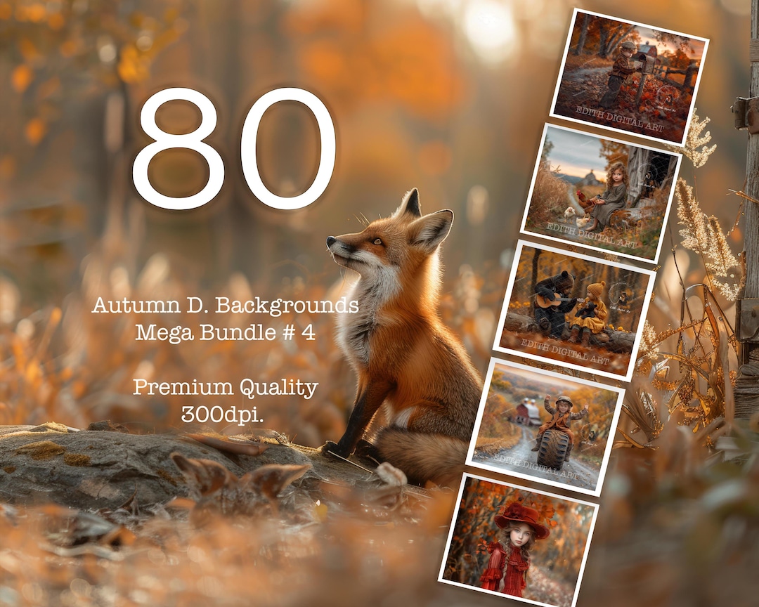 Autumn Digital Backdrops, Fall Digital Backgrounds Photography, 80 ...