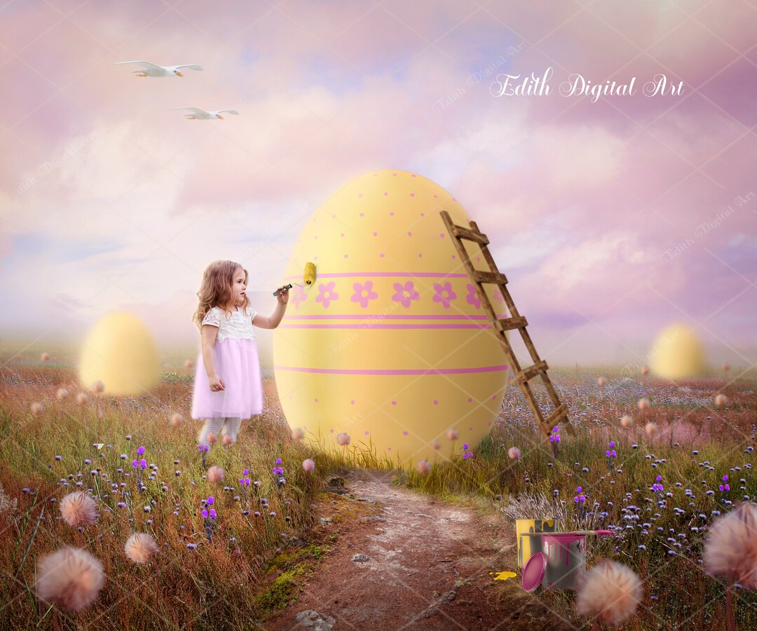 Easter Digital Backdrop, Easter Photography Background, Easter Egg on ...
