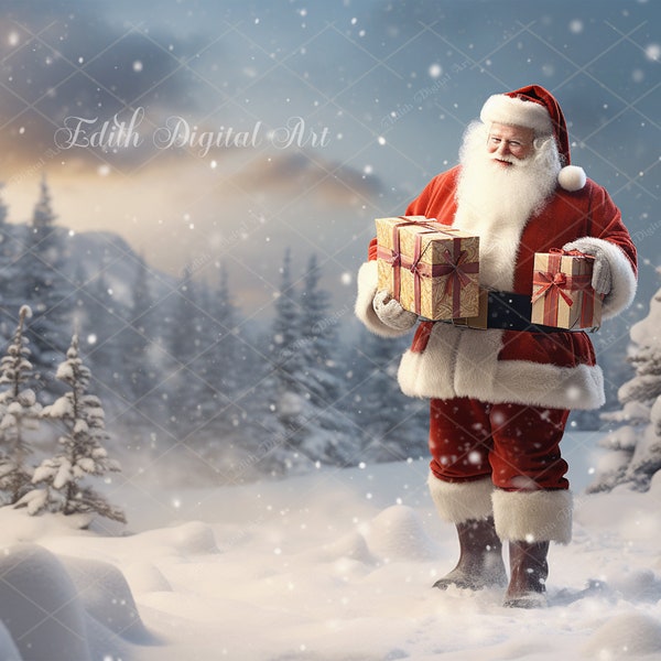 Santa Backdrop - Etsy