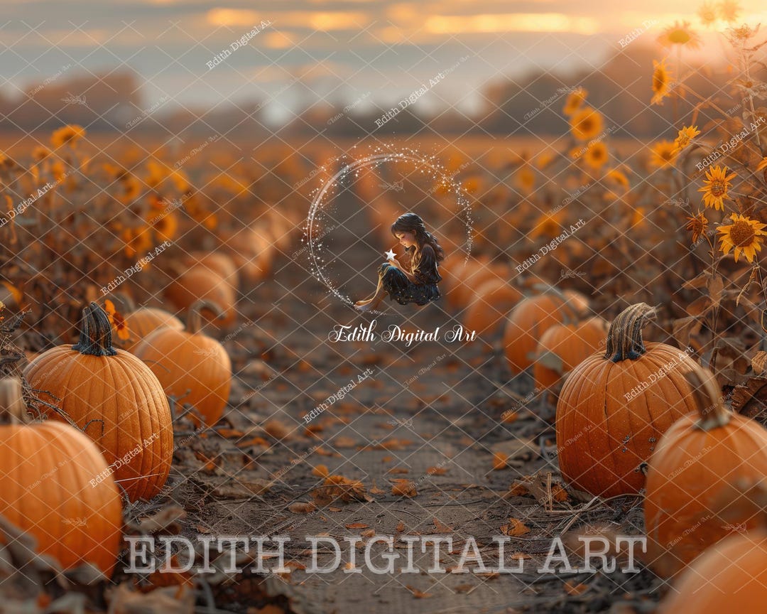 Pumpkin Patch Road Digital Backdrop, Fall Portraits Photography ...