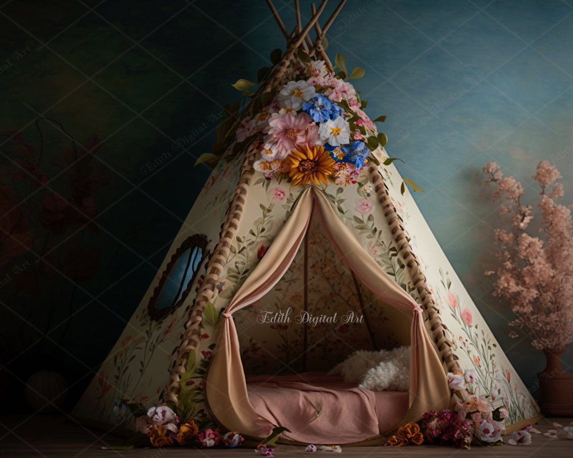 Tipi Digital Background for Kids Newborn Backdrop Beautiful - Etsy